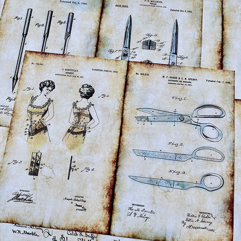 6PCS Vintage sewing background paper – LBLYXIR