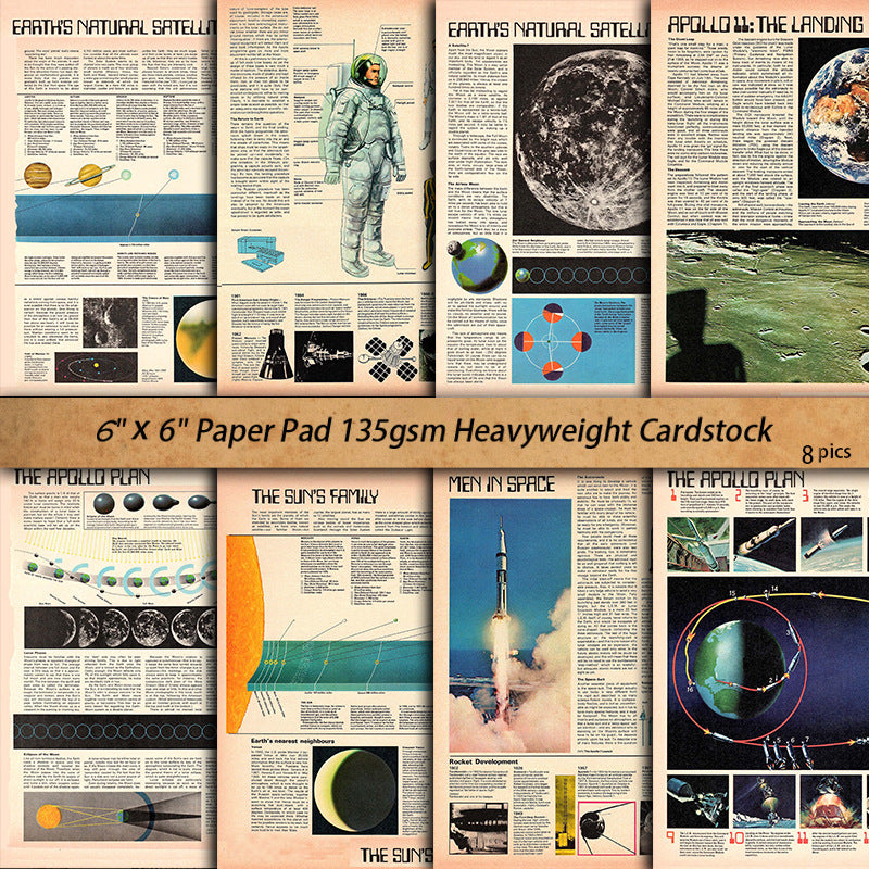 8PCS Planet newspaper material paper – LBLYXIR