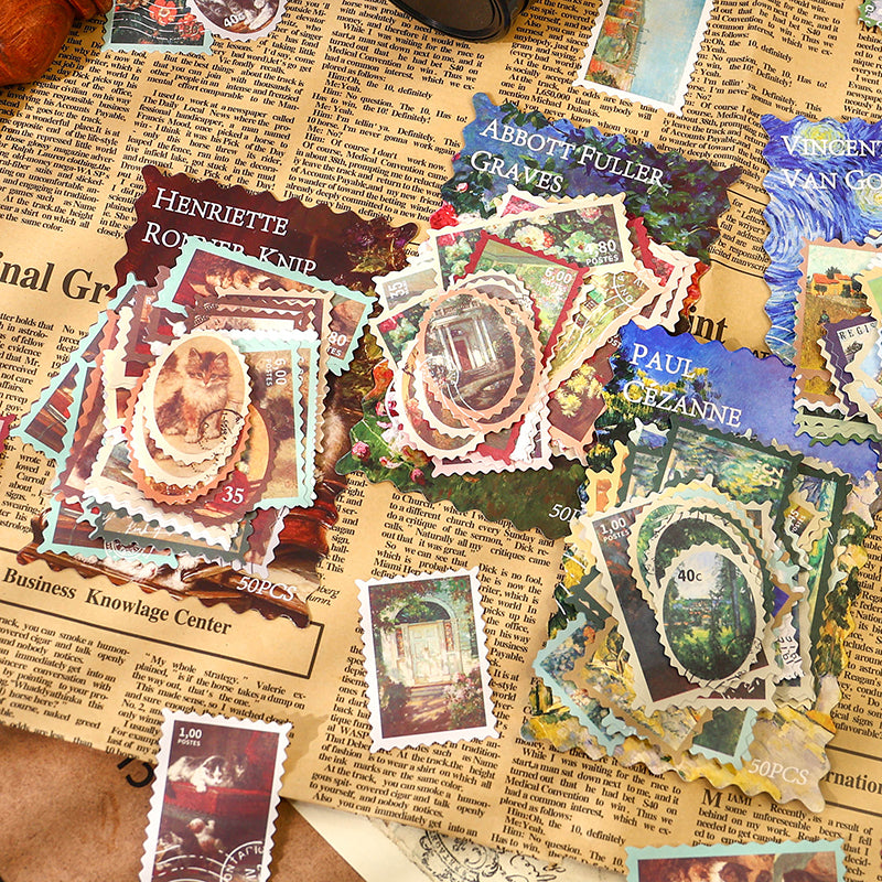 50PCS Famous paintings stamp series sticker – LBLYXIR