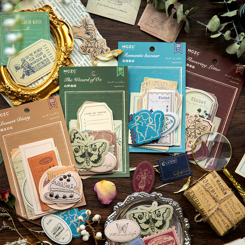 30PCS Reminiscing notes series material paper – LBLYXIR
