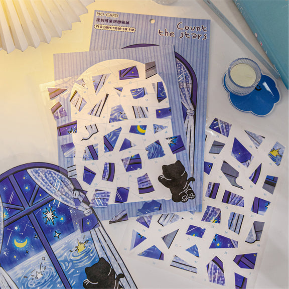 3PCS Little Black Cat series puzzle sticker – LBLYXIR