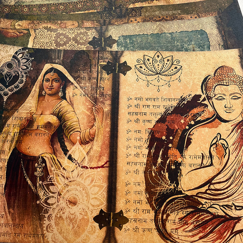 12PCS Vintage Indian background paper – LBLYXIR