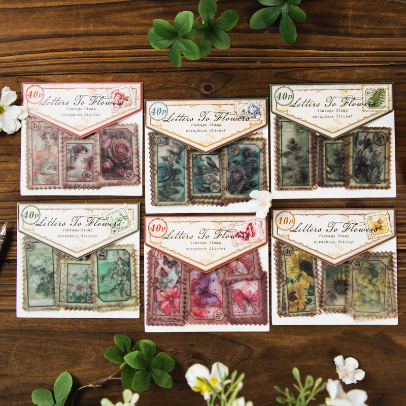 40PCS Flower mail series sticker – LBLYXIR