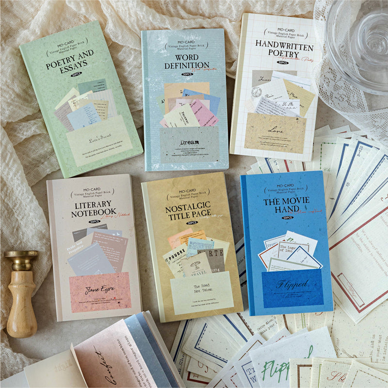 50PCS English Library Series material paper – LBLYXIR