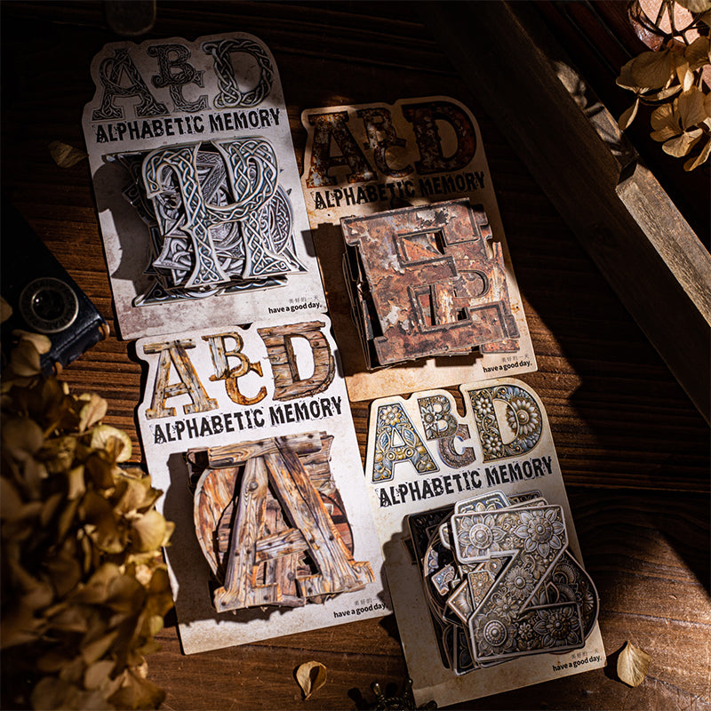 26PCS Alphabet old memory series sticker – LBLYXIR