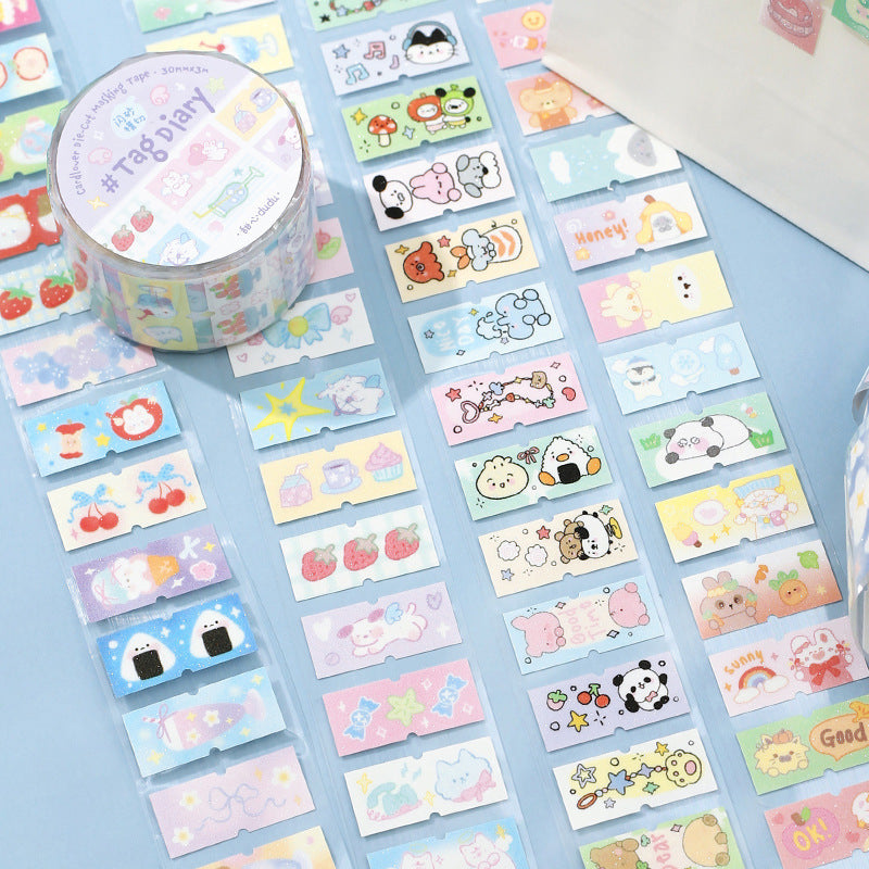 Tag Diary Series Die Cutting Flash PET Tape – LBLYXIR