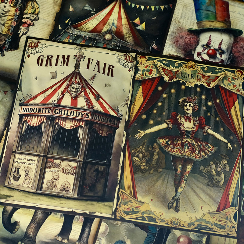 10PCS Gothic Clown Circus background paper – LBLYXIR
