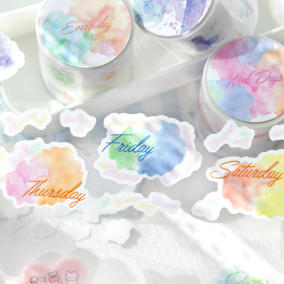 Digital Starry Sky series Die Cutting Flash Sand Self-adhesive Tape ...