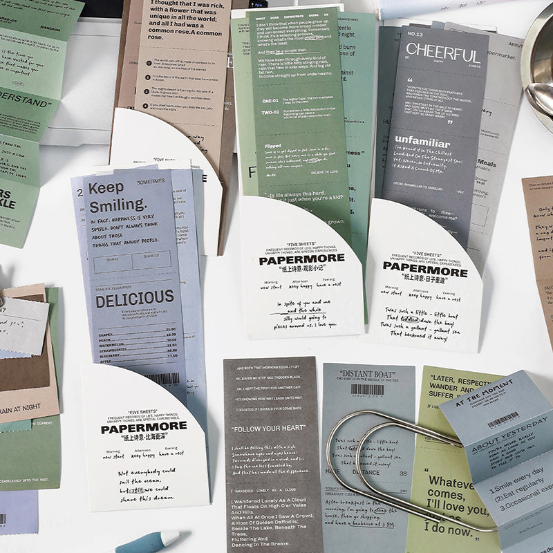 5PCS Poetry on paper series note paper – LBLYXIR