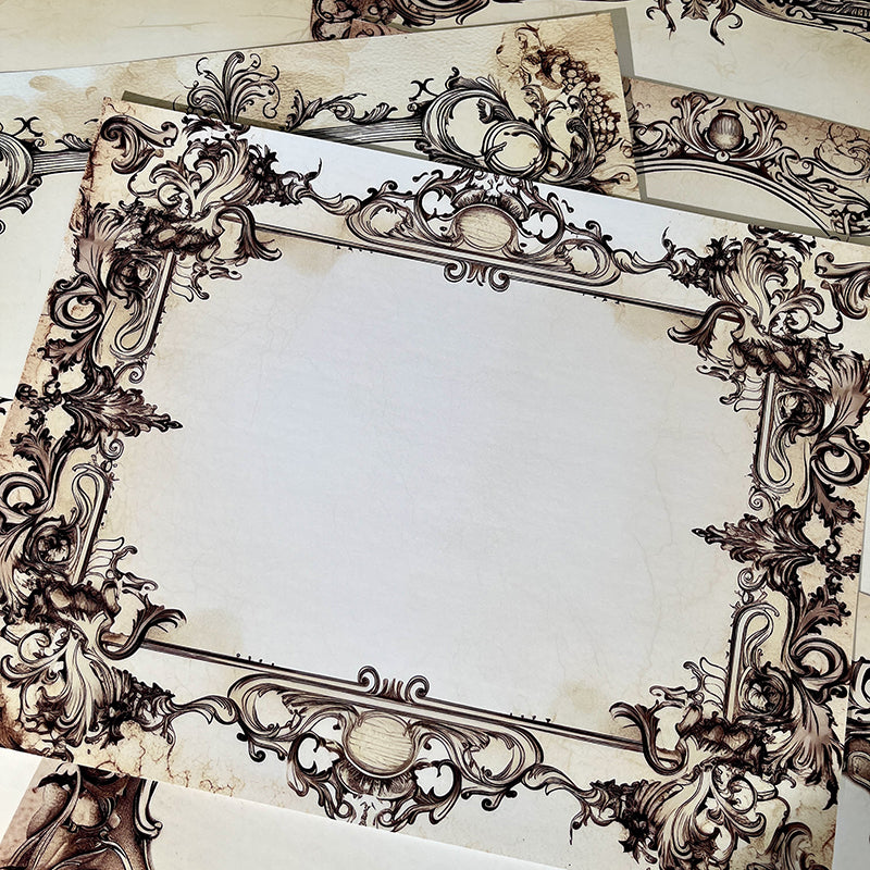 10PCS Baroque classical border background paper – LBLYXIR
