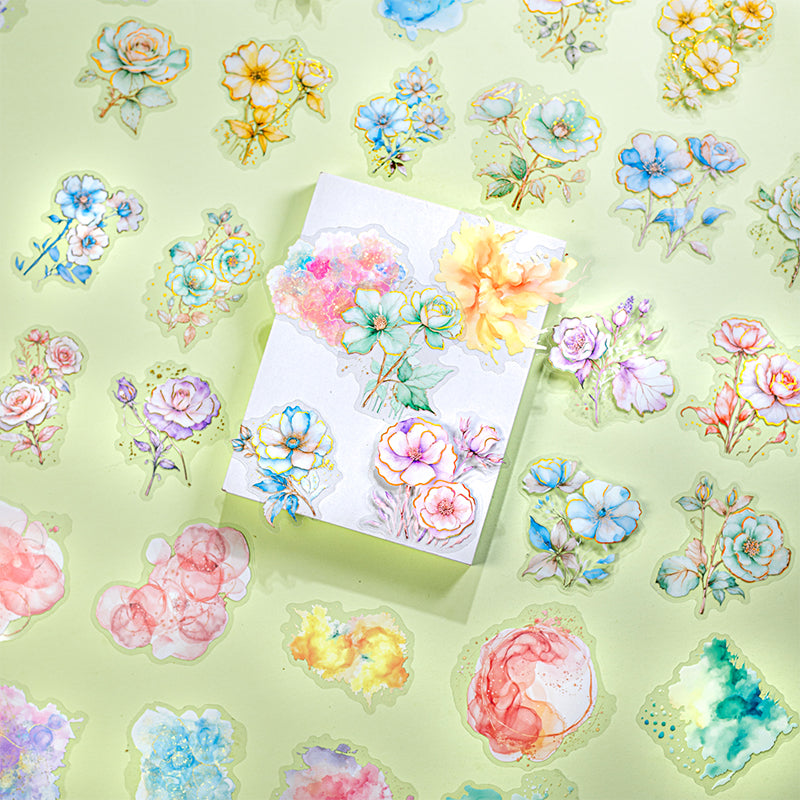15PCS Luminous flower verses series sticker – LBLYXIR