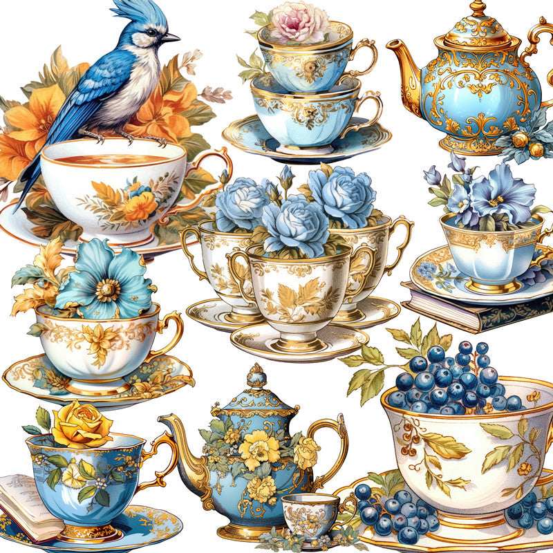 12PCS Vintage tea cup sticker – LBLYXIR