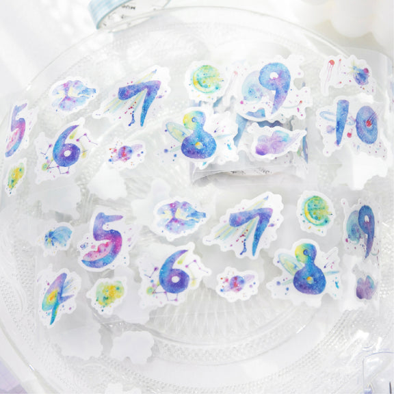Digital Starry Sky series Die Cutting Flash Sand Self-adhesive Tape ...
