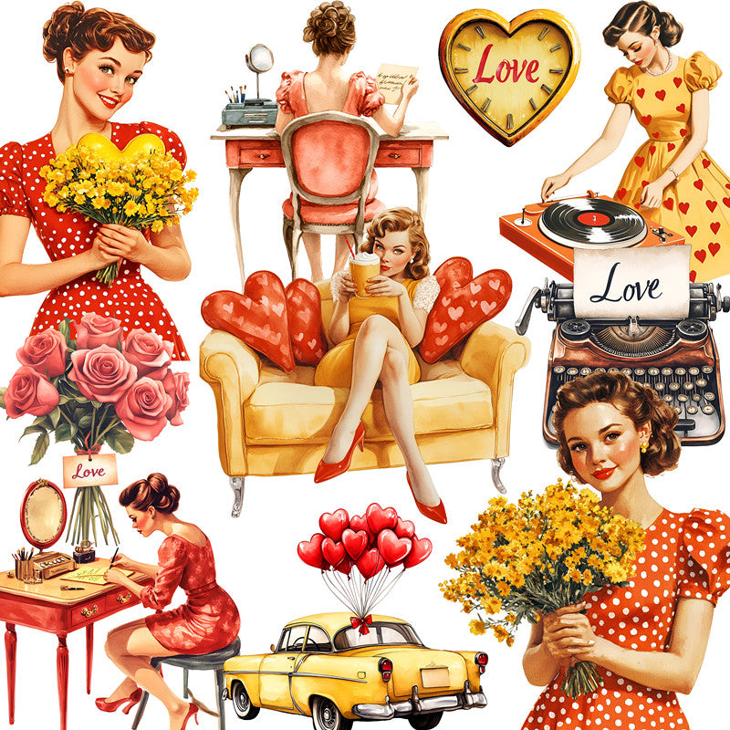 20PCS Retro girl sticker – LBLYXIR
