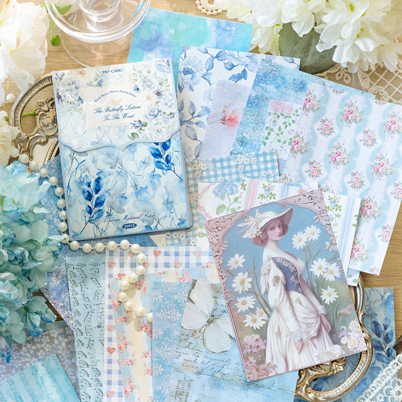 50PCS Cool Breeze flower series material paper – LBLYXIR