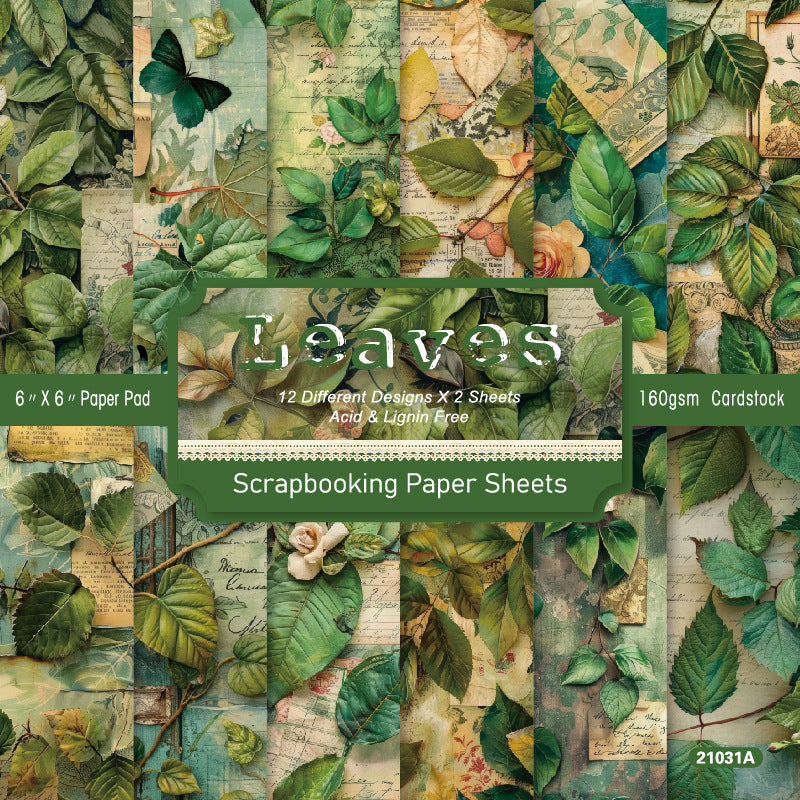 24PCS Leaves background paper – LBLYXIR
