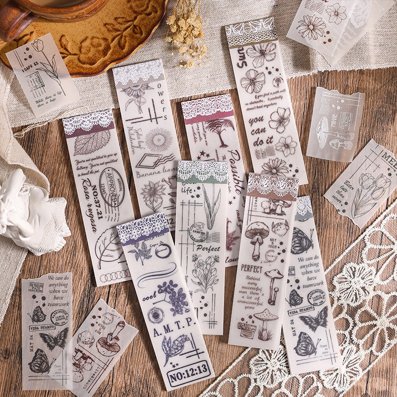 30PCS Whispering flowers language series material paper – LBLYXIR